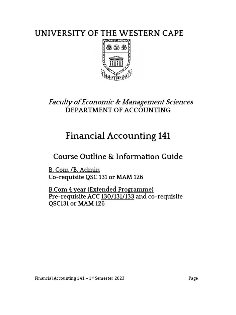FIA141 2023 Module Outline | PDF | Reason | Evidence FIA141 2023 Module Outline | PDF | Reason | Evidence