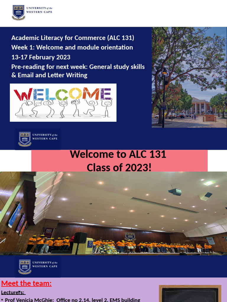 UWC ALC 131 Module Orientation Guide | PDF | Cognition | Behavior ...