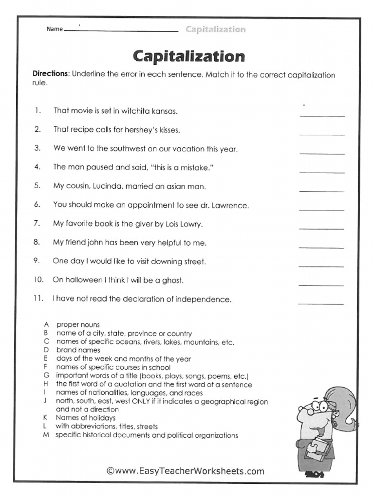 Joseph Cummings - Capitalization Rules | PDF