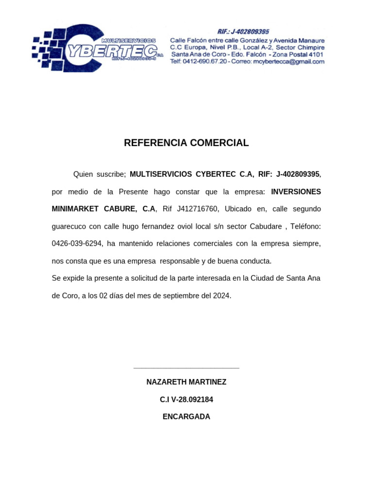 Refencia Comercial | PDF