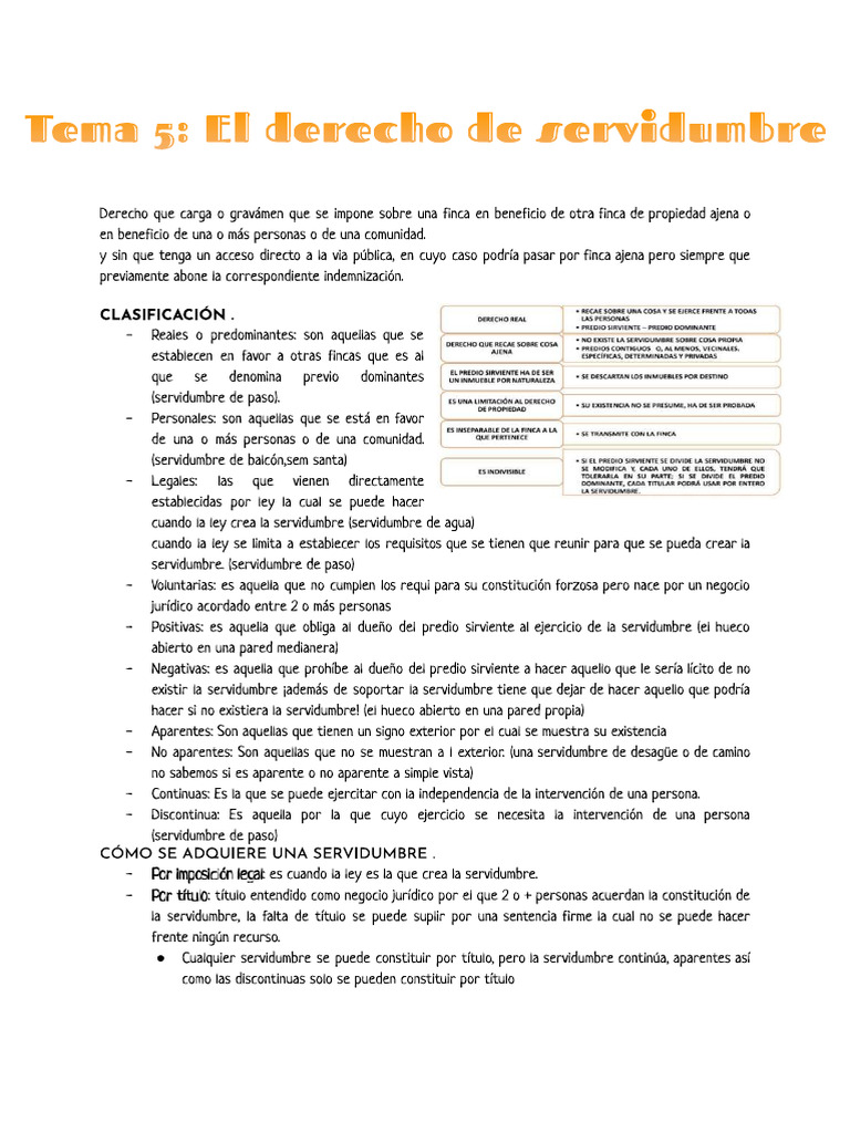 Wuolah Free Tema 5. El Derecho de Servidumbre Gulag Free | PDF