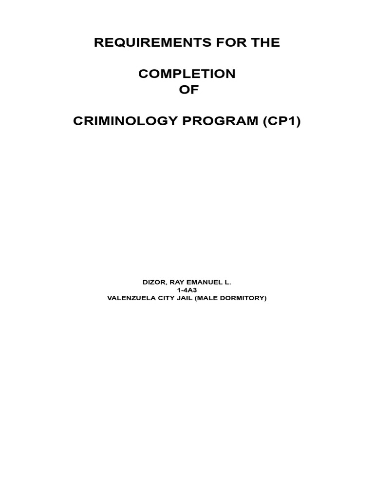 Dizor, Ray Emanuel L. (My Journal As PCCR Intern) | PDF | Prison | Knowledge