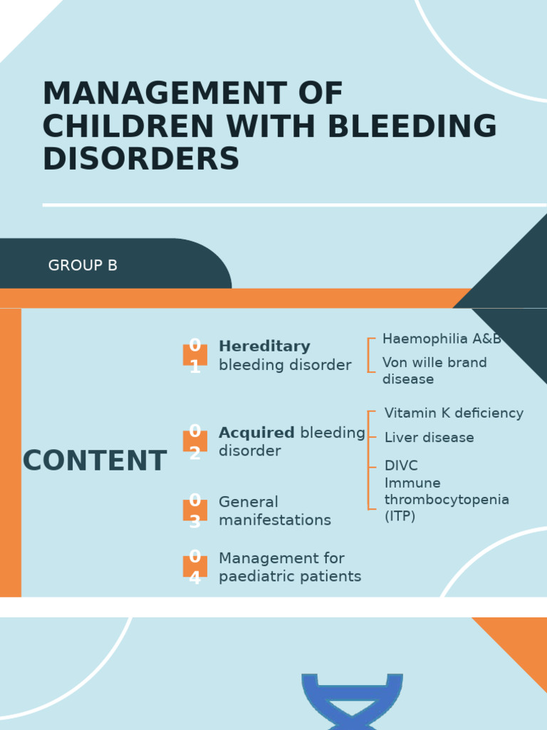 Management of Children With Bleeding Disorders-Group B | PDF | Bleeding ...