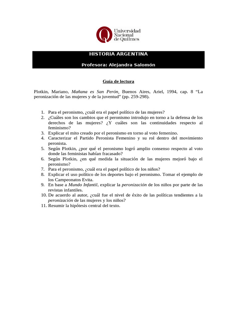 Guía de Lectura Plotkin | PDF