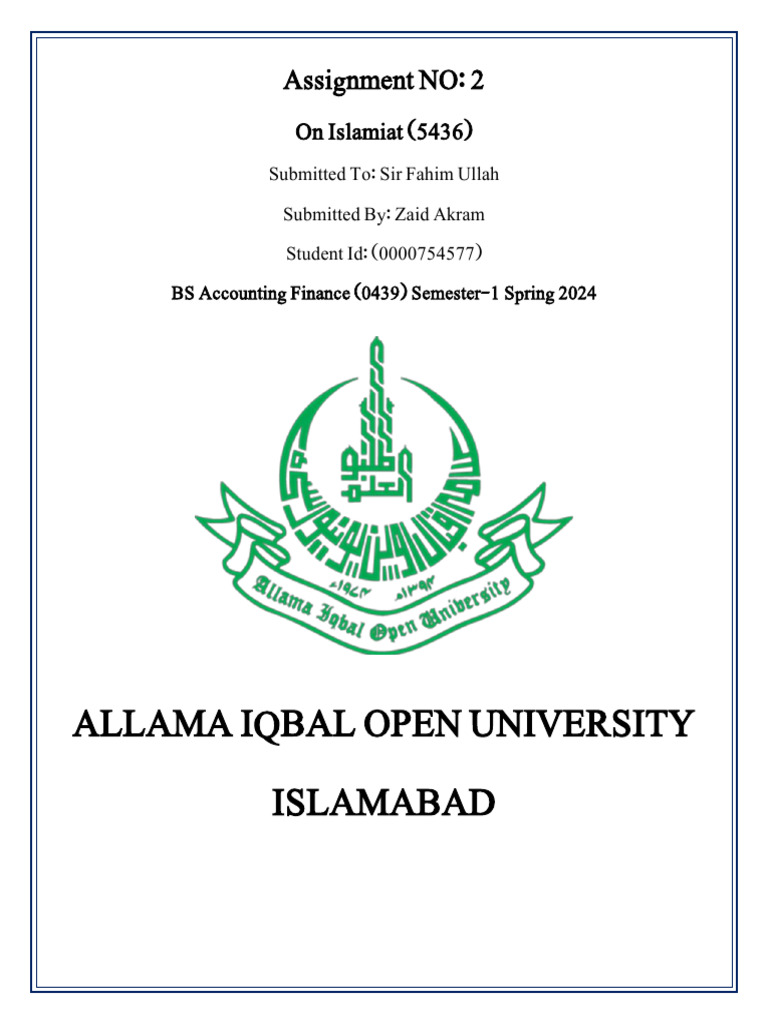 Islam Assignment 2 | PDF