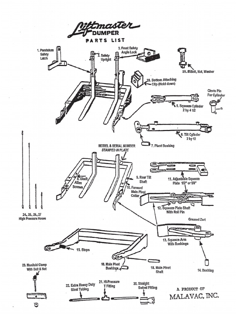 1 Liftmaster Bin Dumper Parts List | PDF