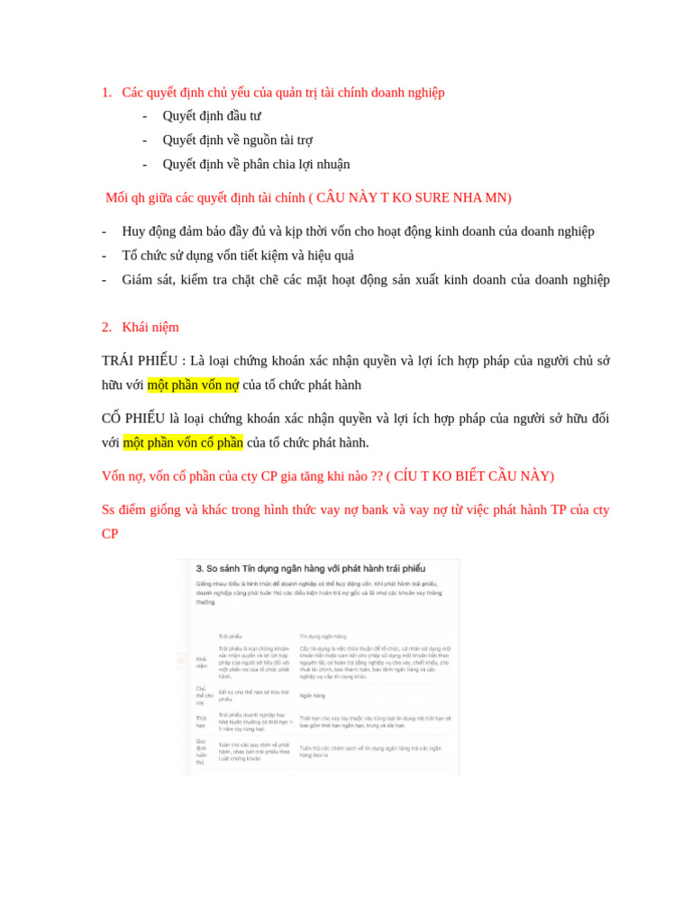 câu hỏi lý thuyết QTTC | PDF