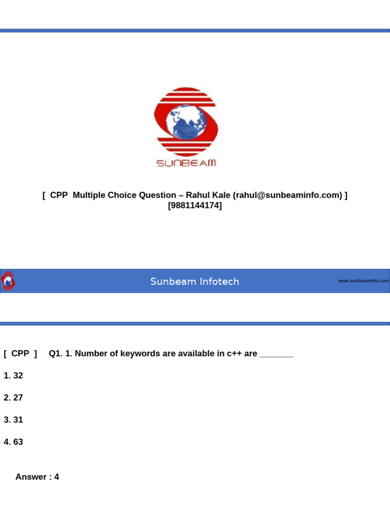 CPP | PDF | C++ | Object Oriented Programming CPP | PDF | C++ | Object Oriented Programming