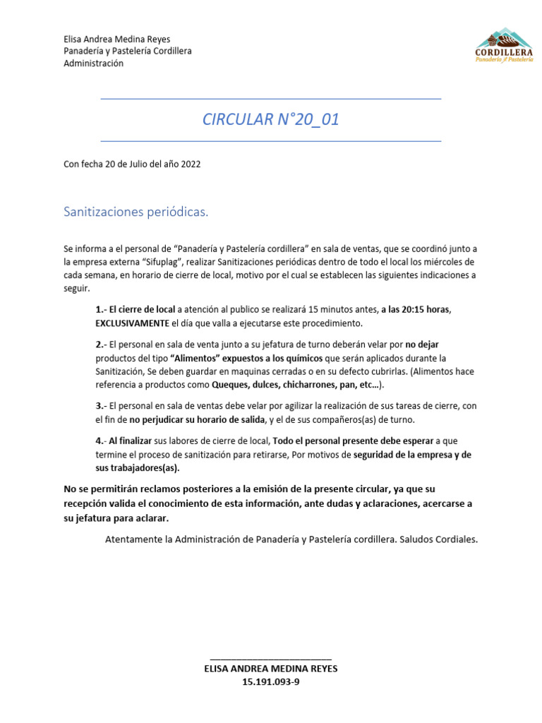 Circular 20 - 01 | PDF