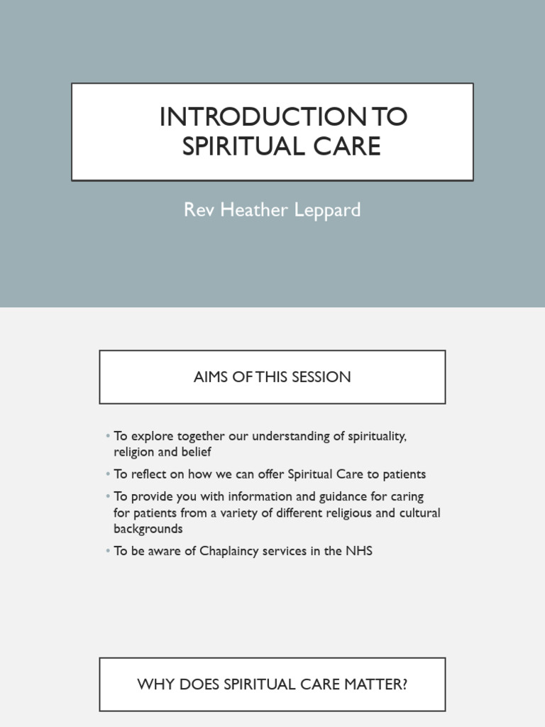 Understanding Spiritual Care in Healthcare | PDF | Chaplain | Spirituality
