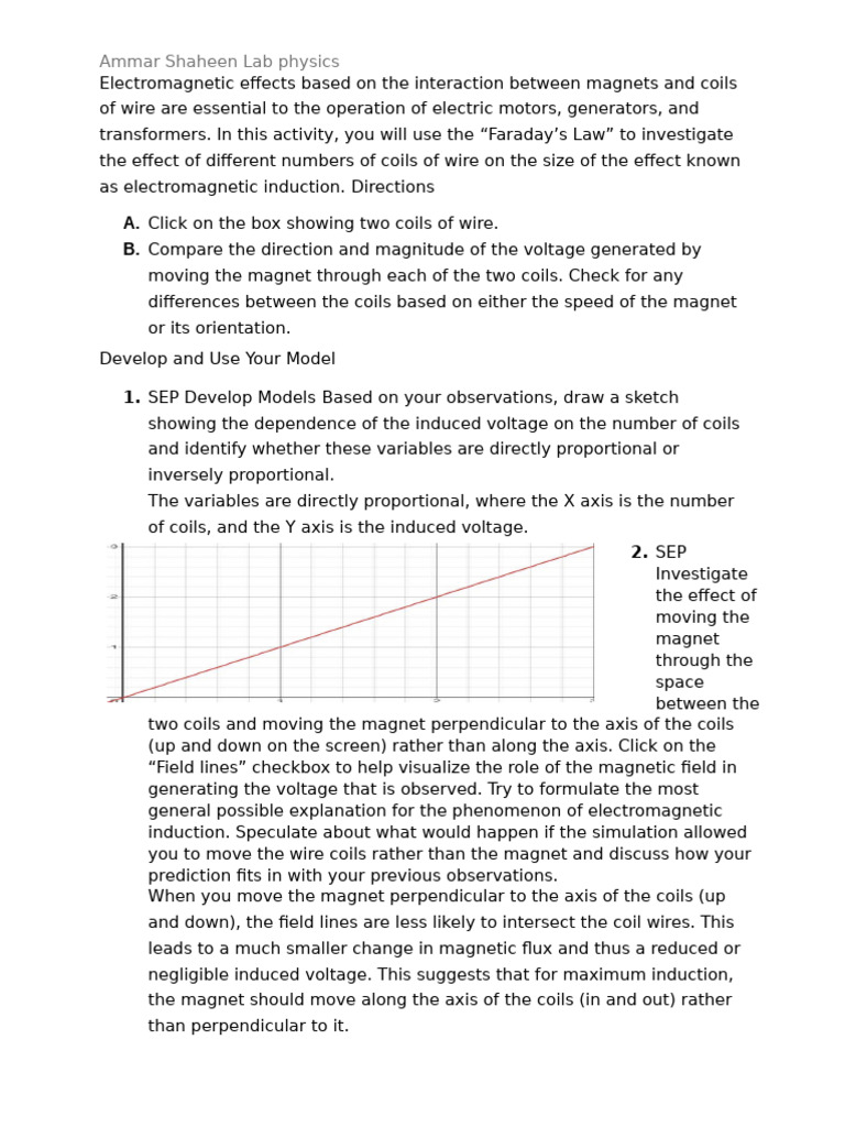 PhET Simulation PDF - Inducing Current | PDF | Electromagnetic ...