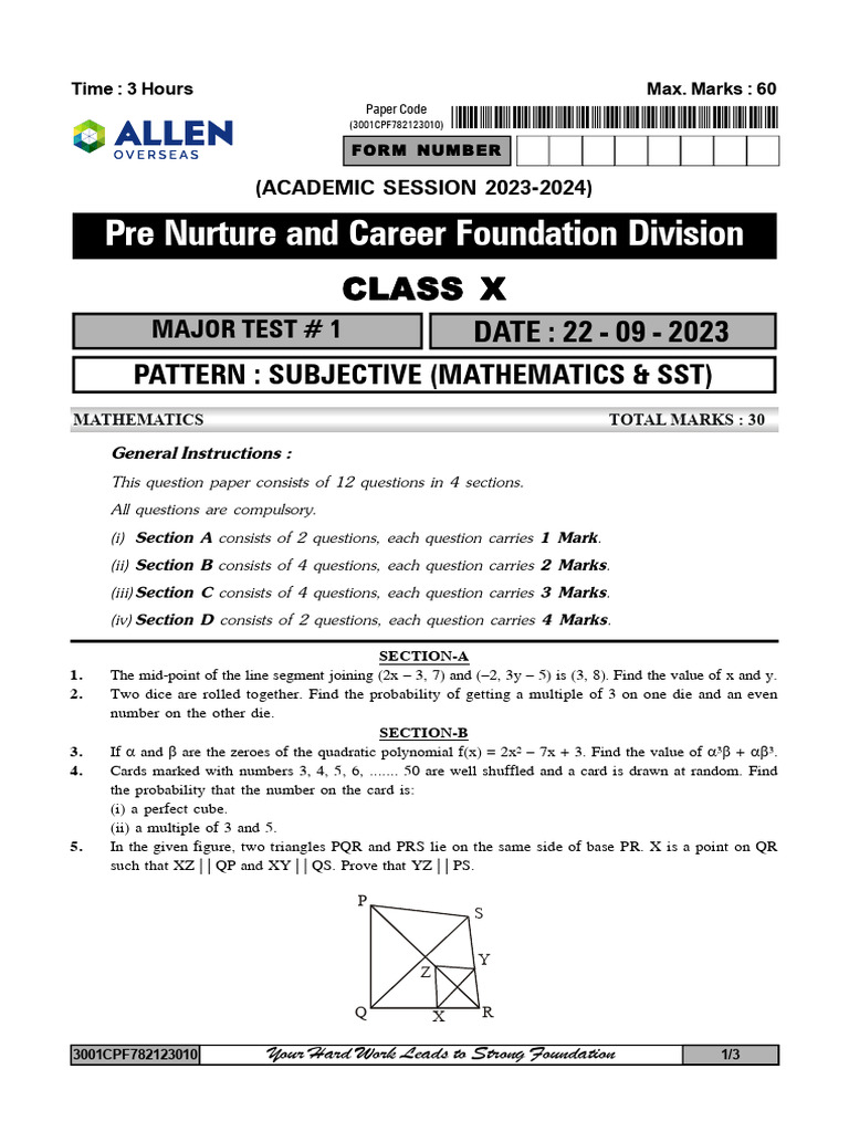 PNCF Phase I Class 10 PNCF Paper | PDF | Mathematics