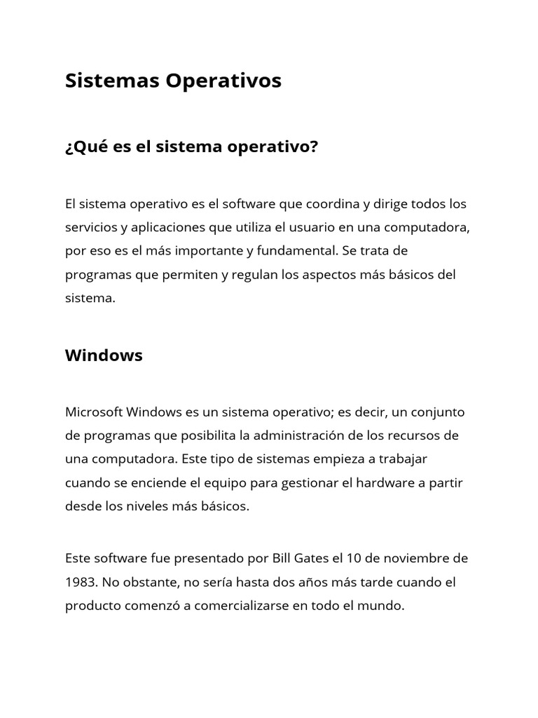 Sistemas Operativos | PDF | Ios | Unix