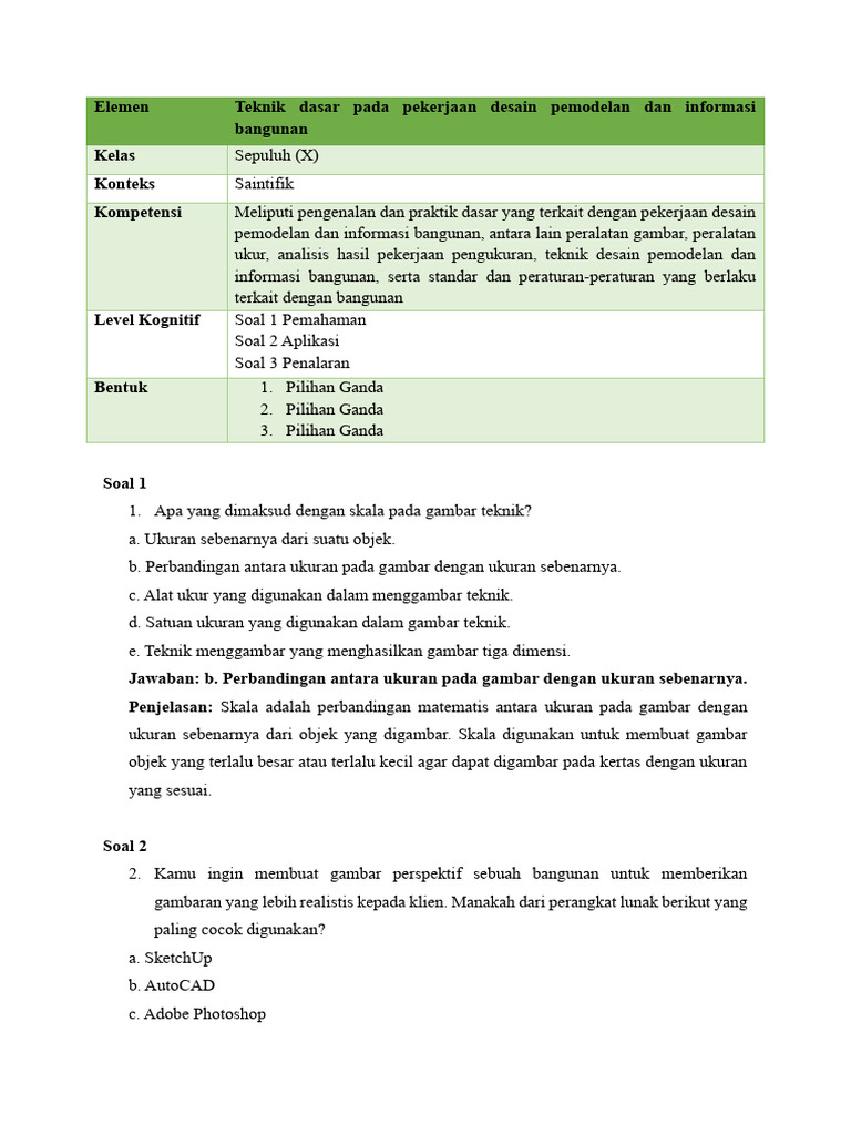 Soal Numerasi Materi Dasar - Dasar DPIB | PDF | Seni | Teknologi & Rekayasa
