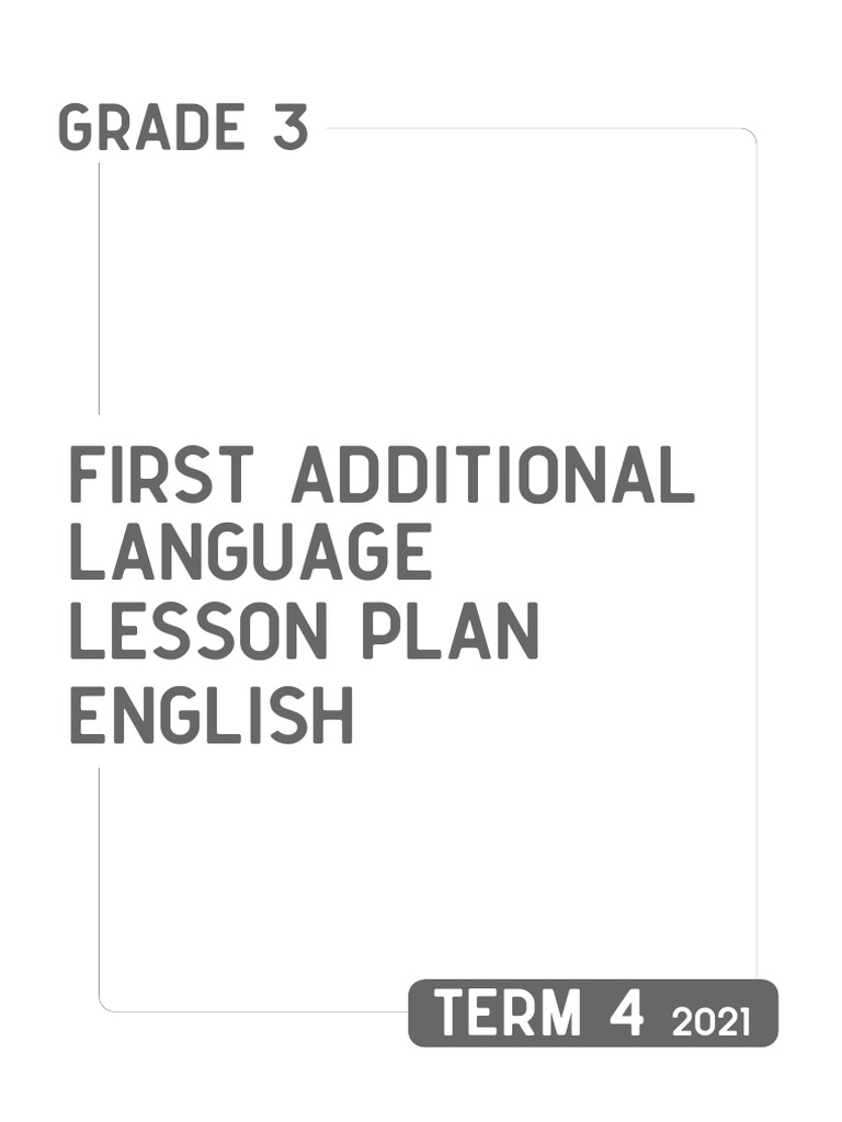 Grade 3 EFAL Lesson Plan Term 4 2021 | PDF | Reading Comprehension ...