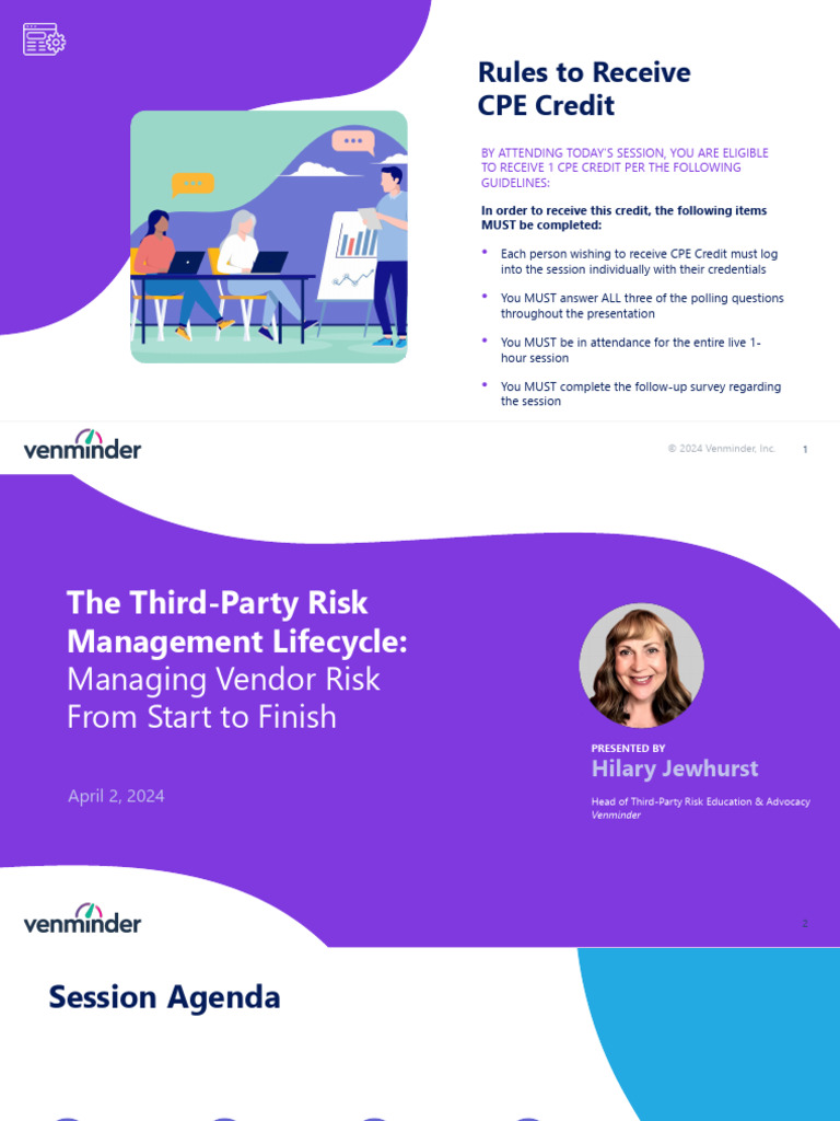 1.2024 04-02 Venminder - The Third Party Risk Management Lifecycle ... 1.2024 04-02 Venminder - The Third Party Risk Management Lifecycle ...