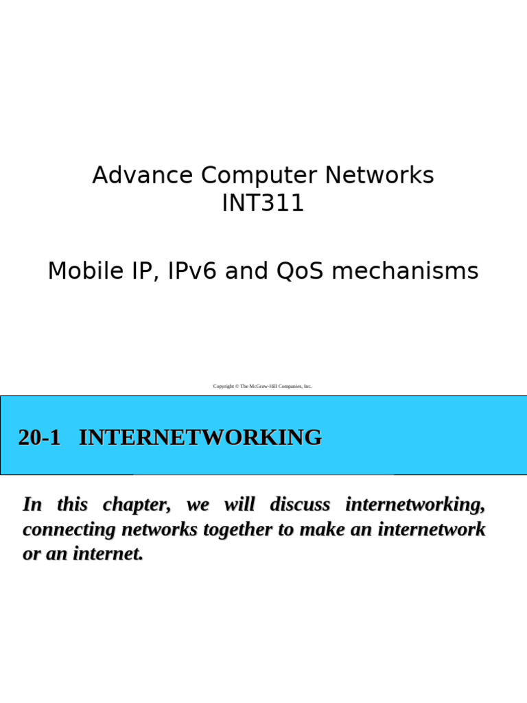 Mobile IP, IPv6, and QoS Mechanisms (Autosaved) | PDF | I Pv6 | Internet Protocols