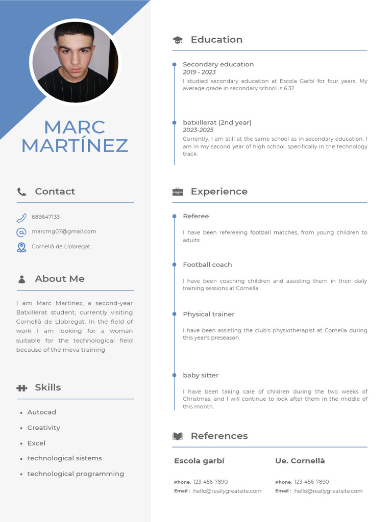 CV English. Marc Martínez | PDF | Childhood | Human Life Stages