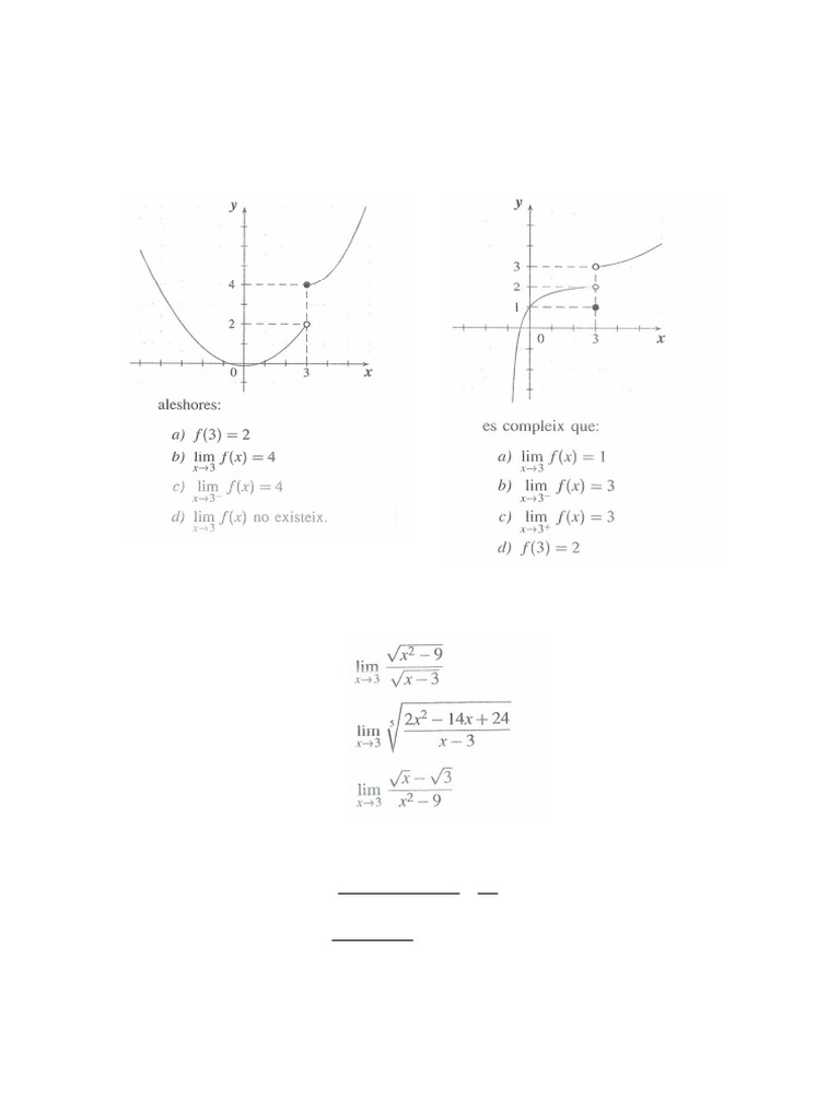 Problemes Funcions, Límits i Continuïtat | PDF