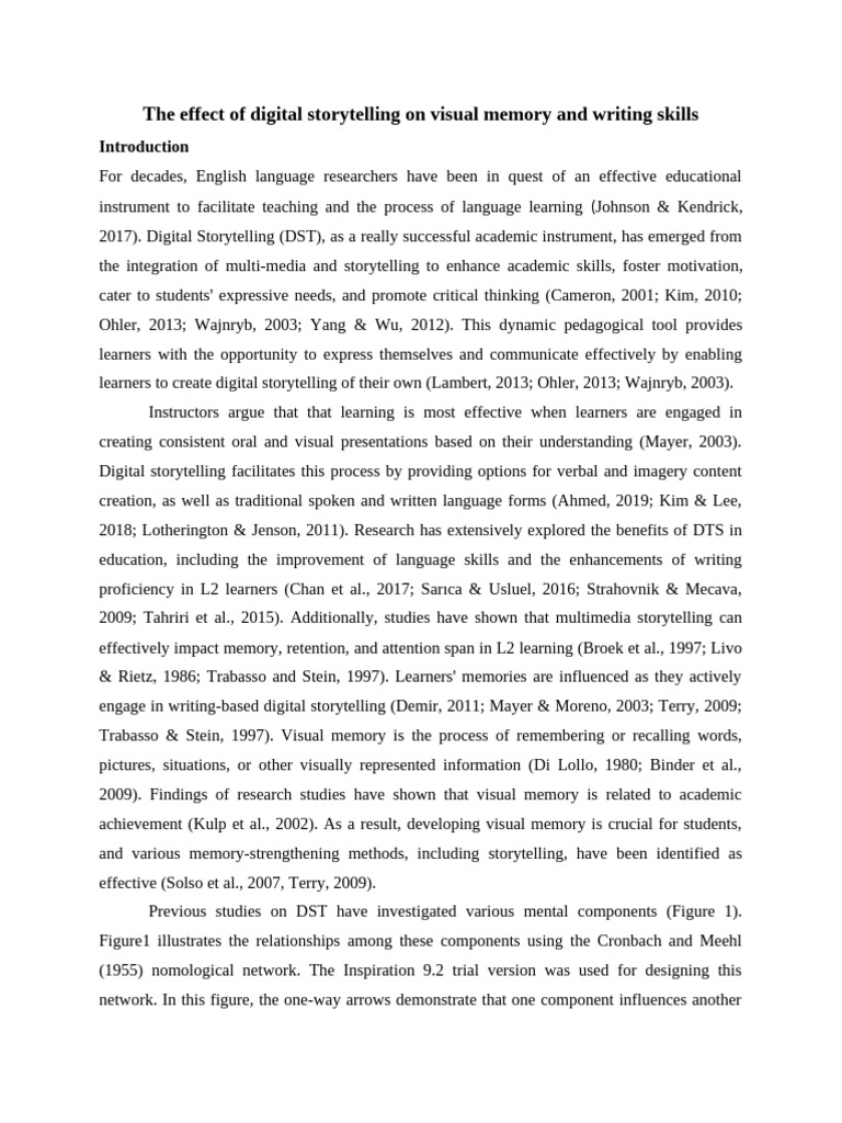 The Effect of Digital Storytelling On Visual Memory and Writing Skills ...