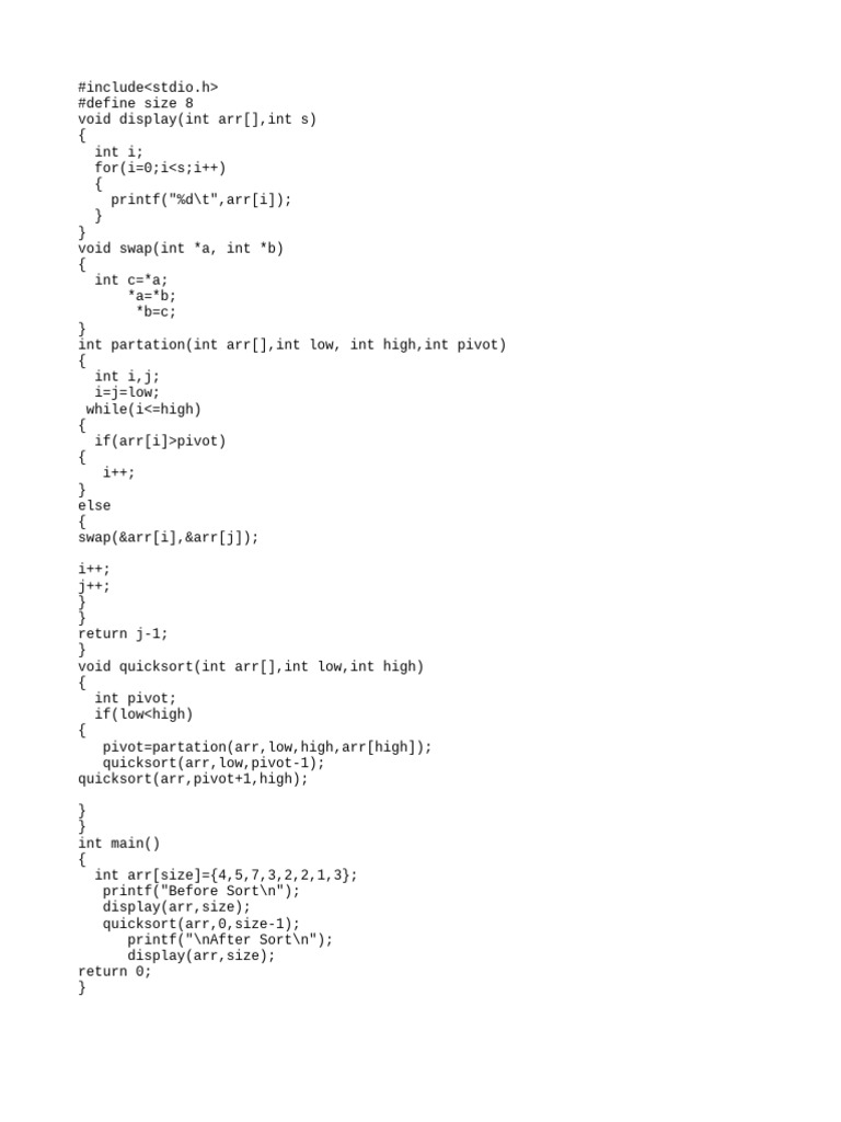 Quick Sort | PDF