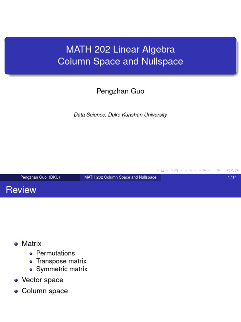 Column_Space_and_Nullspace | PDF | Linear Subspace | Mathematics