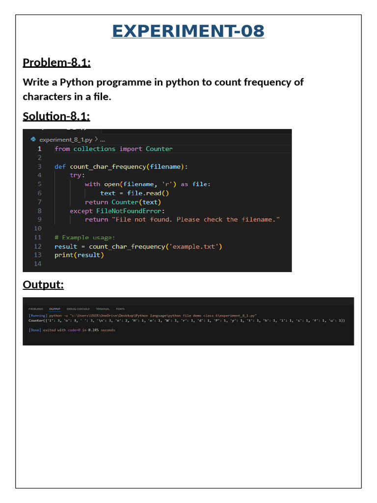 Experiment 8 Py | PDF Experiment 8 Py | PDF