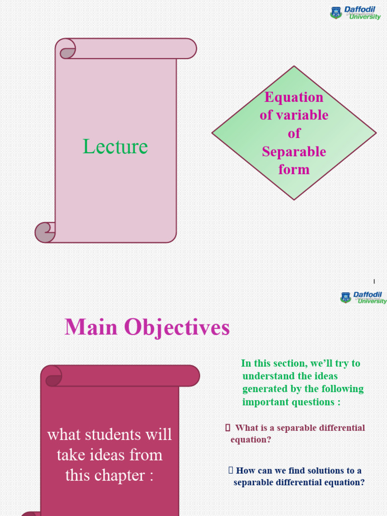 3 Separation Of Variable Pdf Equations Mathematical Concepts