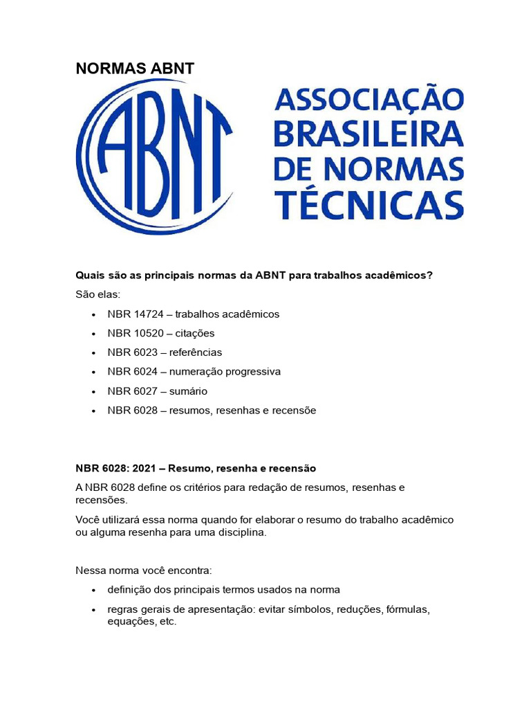 NORMAS ABNT | PDF | Citação