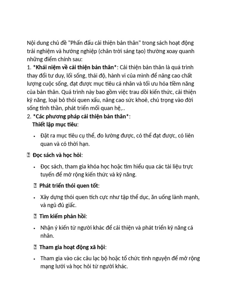 hoạt động trải nghiệm gk1 | PDF