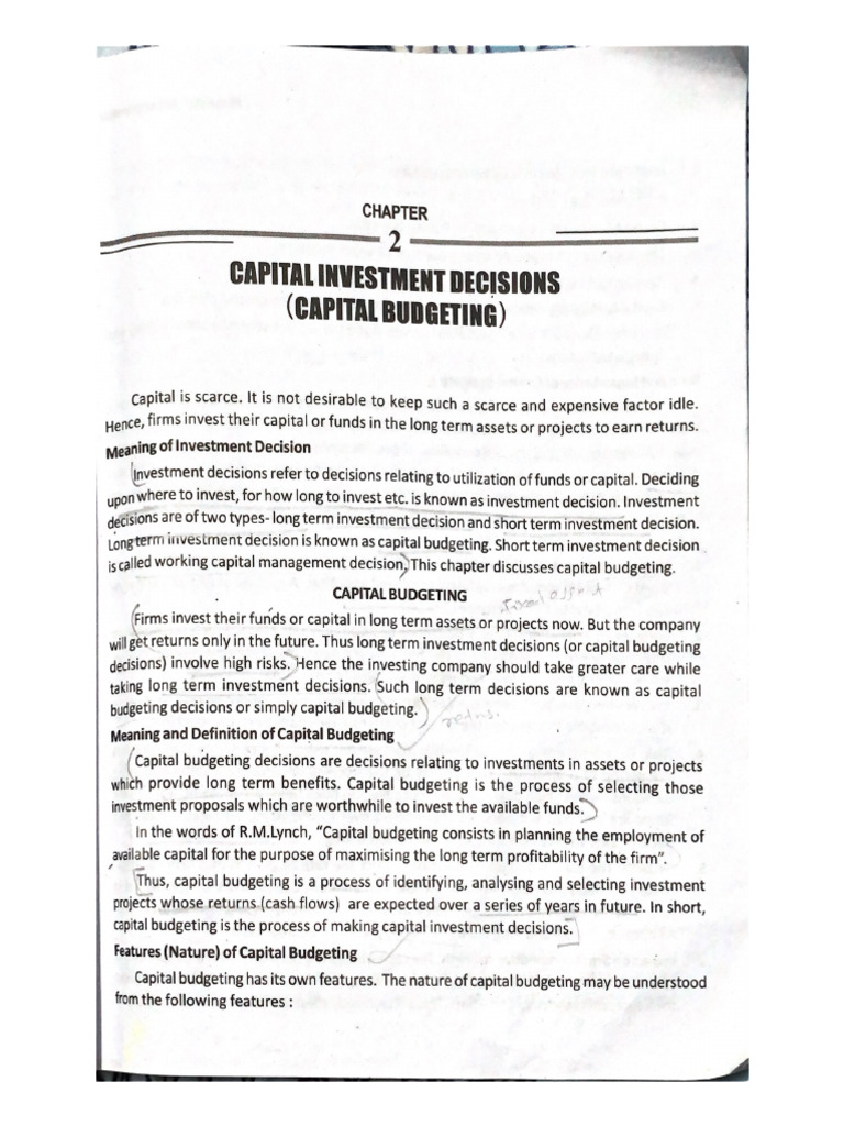 (Capital Budgeting) | PDF