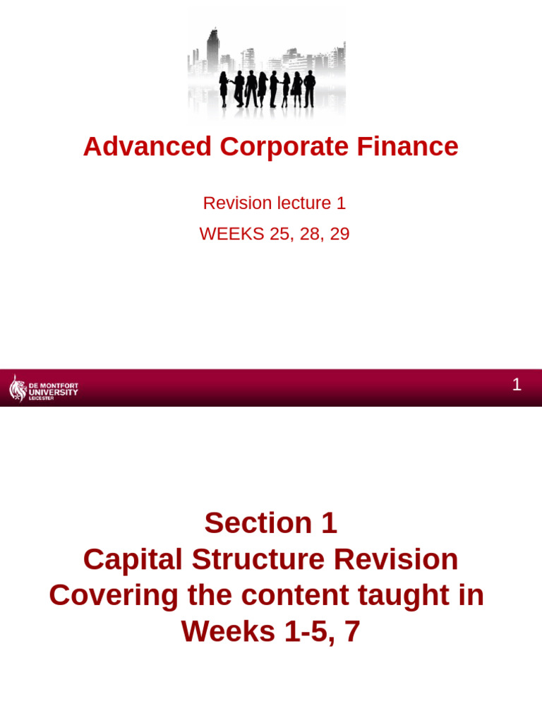 ACFI 3390 - Revision - Lecture Slides - Caps | PDF | Cost Of Capital ...