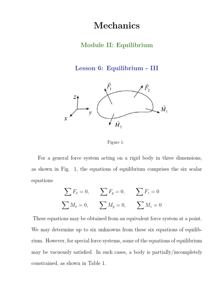 Equilibrium 3 | PDF | Physical Quantities | Applied And ...