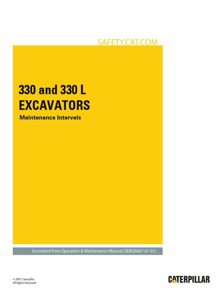 330 and 330L Excavators-Maintenance Intervals | PDF | Technology ...