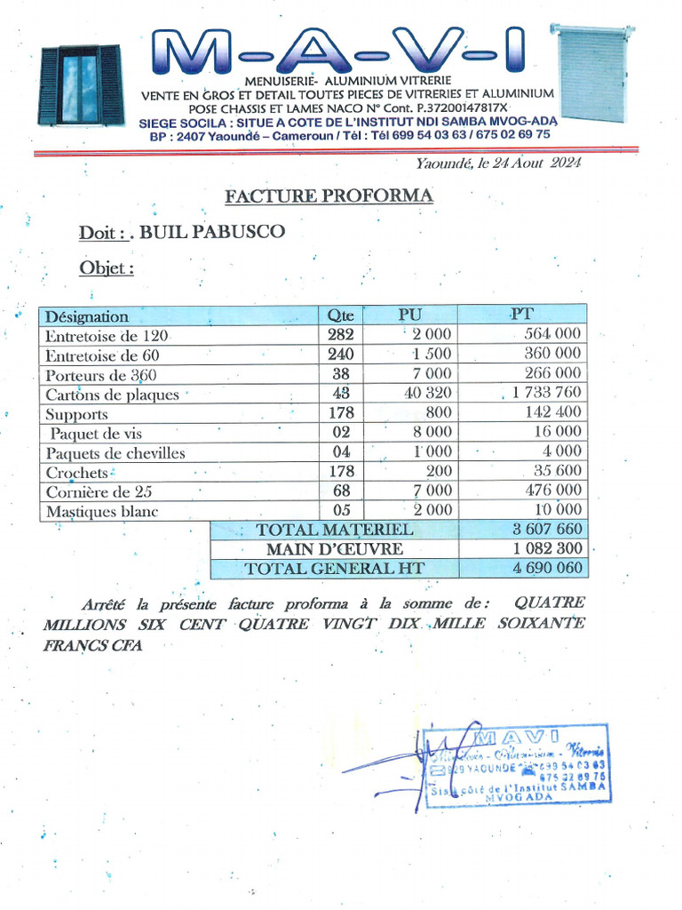 Devis Estimatif Et Quantitatif Faux -Plafond | PDF