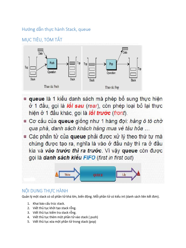 b5 Thuchanh Stack Queue | PDF