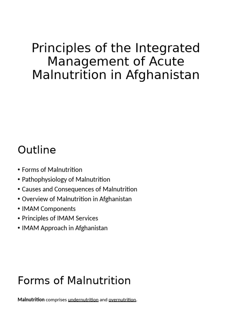 IMAM Guidelines for Malnutrition in Afghanistan | PDF | Malnutrition ...
