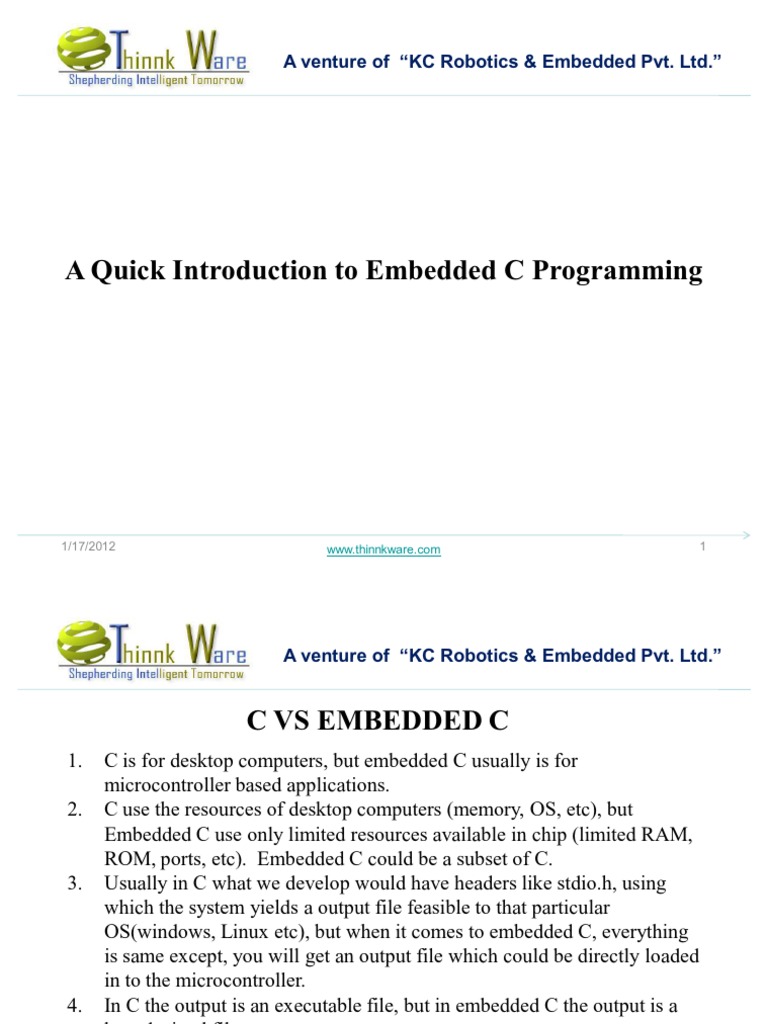 Embedded C Ppts | PDF | Pointer (Computer Programming) | C (Programming ...