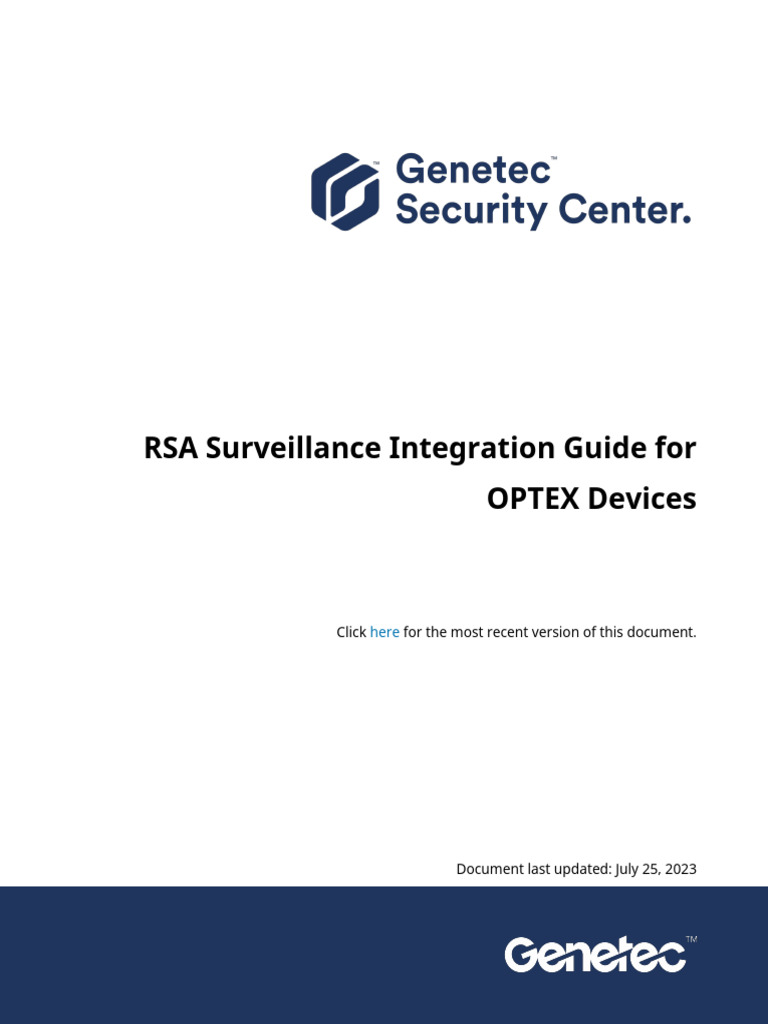 EN - RSA Surveillance Integration Guide For OPTEX Devices | PDF | Port (Computer Networking ...