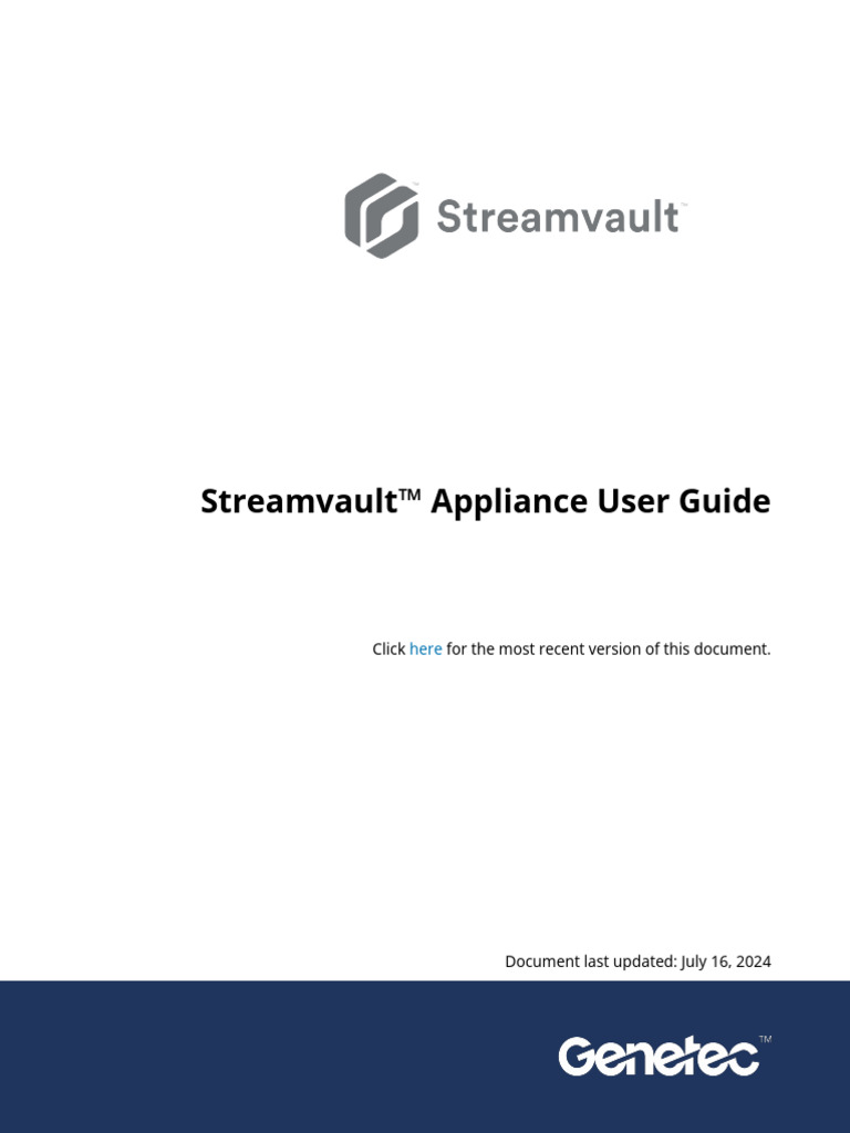 EN - Streamvault Appliance User Guide | PDF | Trademark | Transport ...