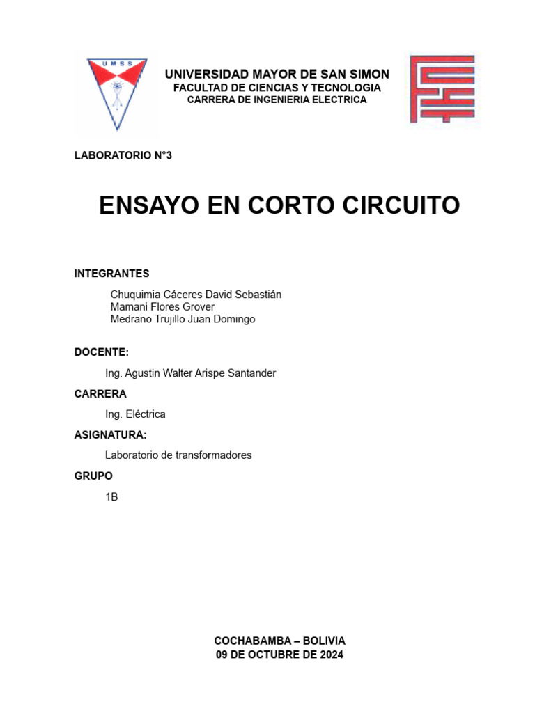 LAB TRAFO 3 | PDF | Transformador | Impedancia eléctrica