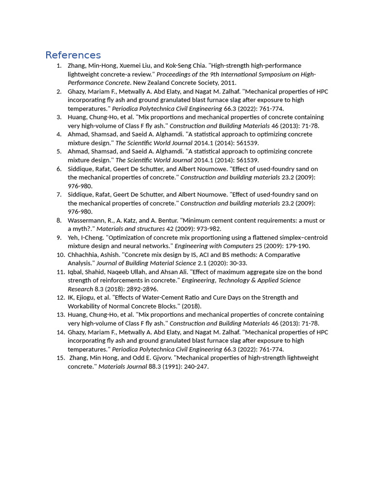 References of EXP-2 | PDF | Concrete | Secondary Sector Of The Economy