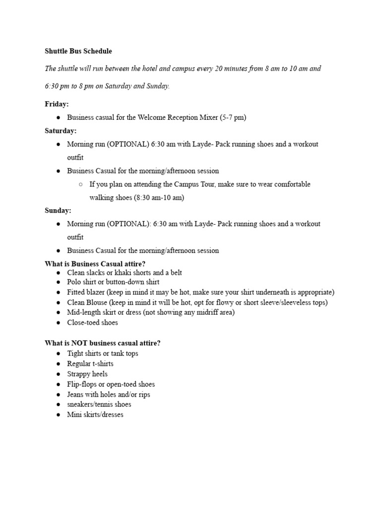 Alumni Conference - Dress Code | PDF