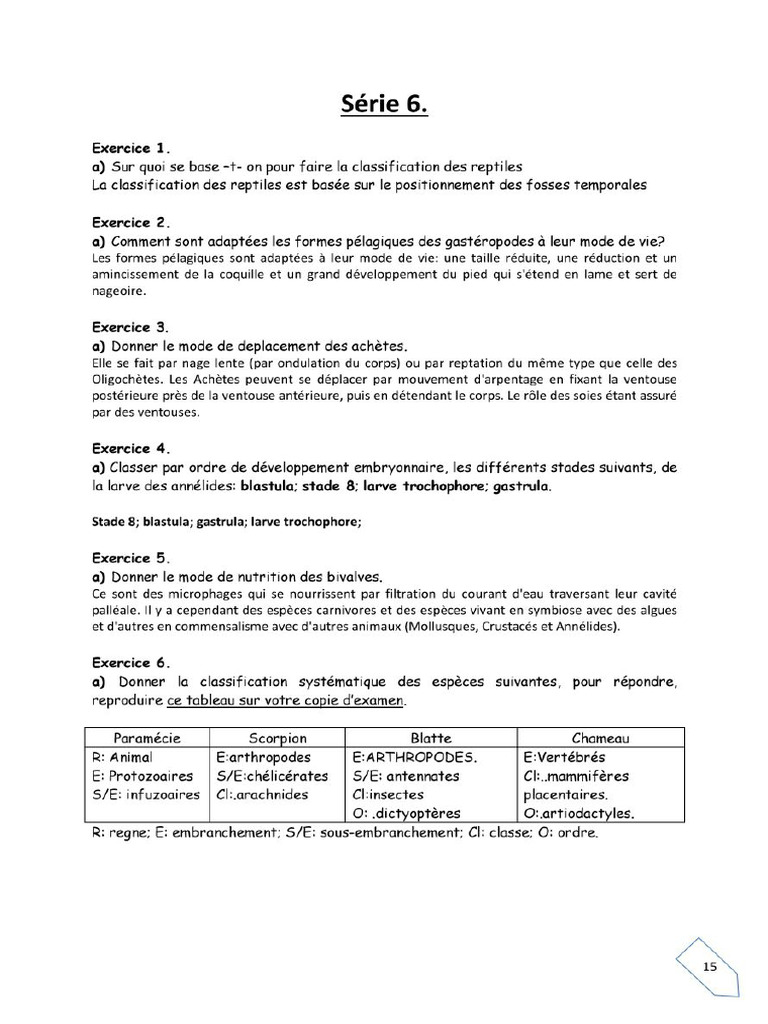 Solution-TD6 Biologie Animales | PDF