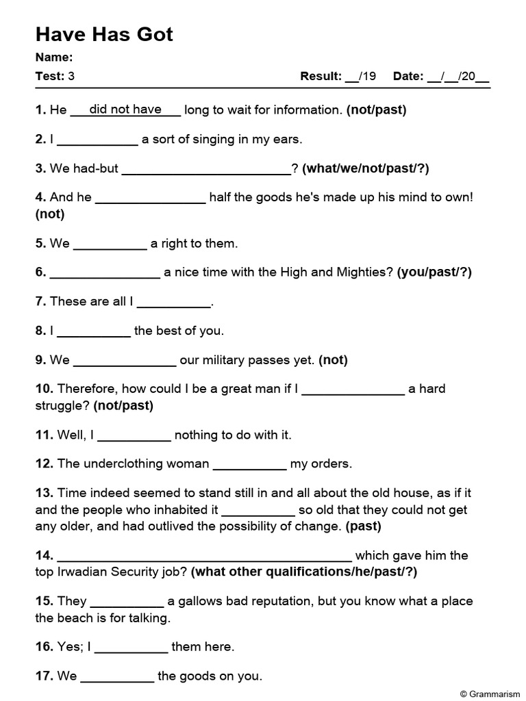 grammarism-have-has-got-test-3-1364318 | PDF