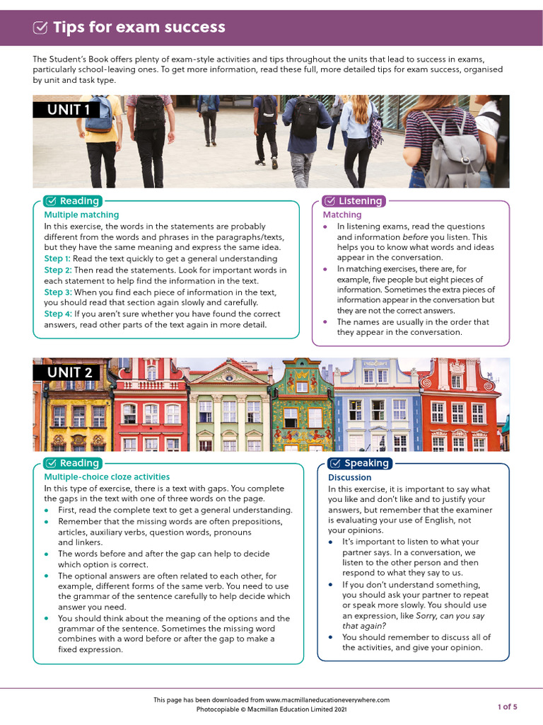 A2 Tips For Exam Success | PDF | Multiple Choice | Question