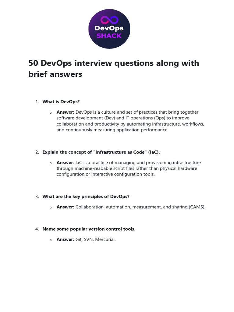 Top 50 DevOps Interview Questions | PDF | Cloud Computing | Version Control