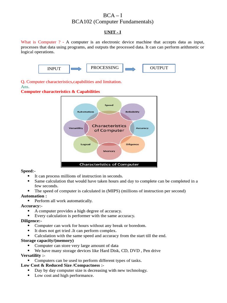 Fundamental Unit-1 | PDF | Personal Computers | Microcomputers