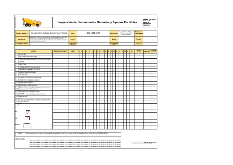 Inspeccion de Herramientas Manuales | PDF Inspeccion de Herramientas Manuales | PDF