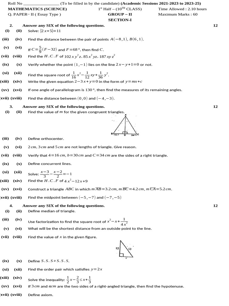 Mathematics 9 s | PDF | Triangle | Euclidean Geometry